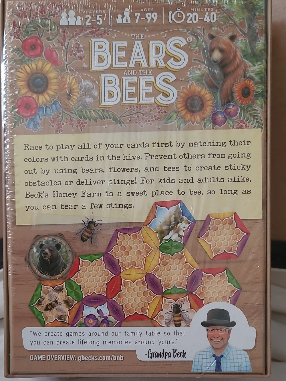 Games | The Bears And The Bees Board Game Floral Bee Bear Artwork ...